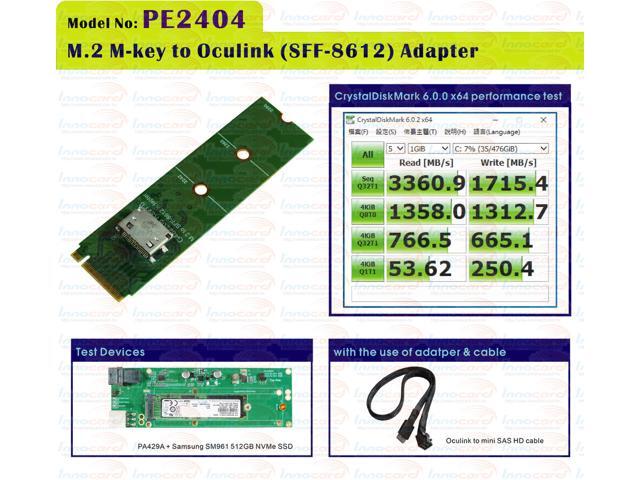 Innocard M.2 M-key golden finger to Oculink Adapter with Oculink to ...