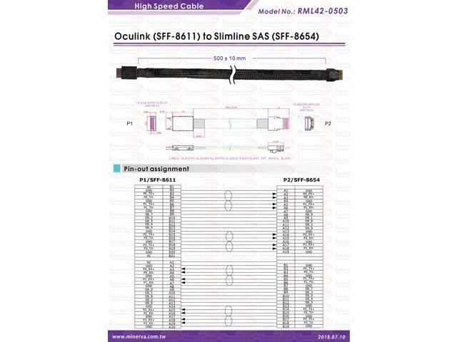 Innocard M.2 M-key golden finger to Oculink (SFF-8612) Adapter with ...