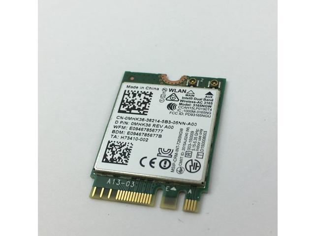 Dell 3165NGW Intel Dual Band WLAN Wifi Wireless Bluetooth Card 0MHK36 ...