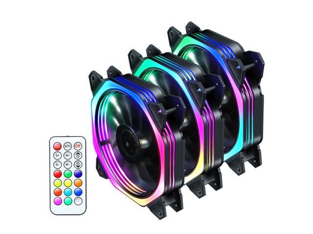 3fans+remote controller pwm cpu rgb fan 120mm Fan Computer PC Case Fan ...