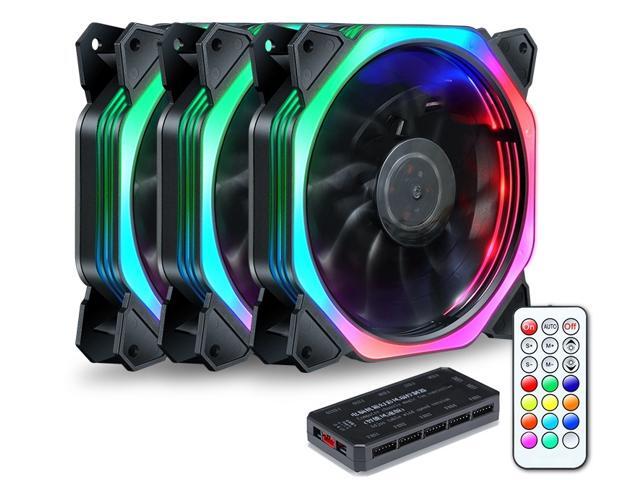 3fans+remote controller pwm cpu rgb fan 120mm Fan Computer PC Case Fan ...