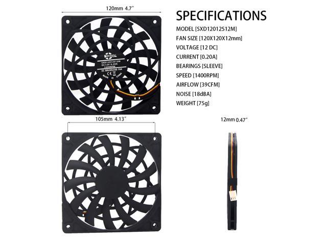 NEW 120mm slim fan 12012 0.19A 12MM thick slim chassis cpu cooling fan ...