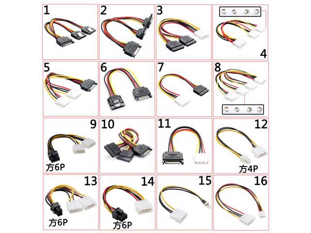 Computer LP4 port single SATA dual 4Pin to 6pin 8pin adapter 4D port ...