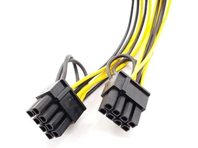 Graphics card 6-pin to dual 8-pin 6+2 pin PCIE adapter cable, of 6-pin ...