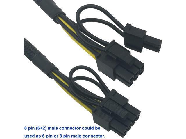 8 Pin Male to Dual 8 Pin(6+2) Male PCIe Power Adapter Cable for Dell ...