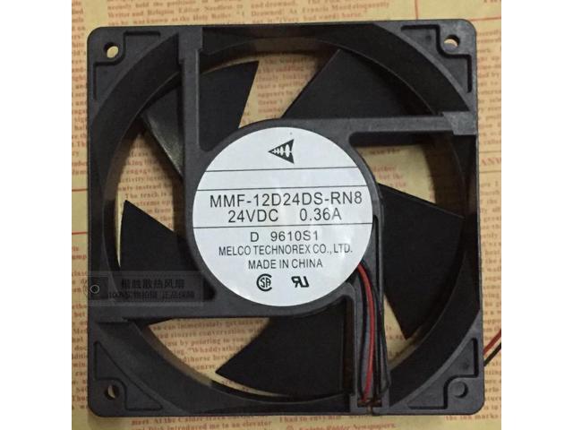 Original Melco 12CM 120*38mm MMF-12D24DS-RN8 24V 0.36A 2 Wires 2 Pins ...