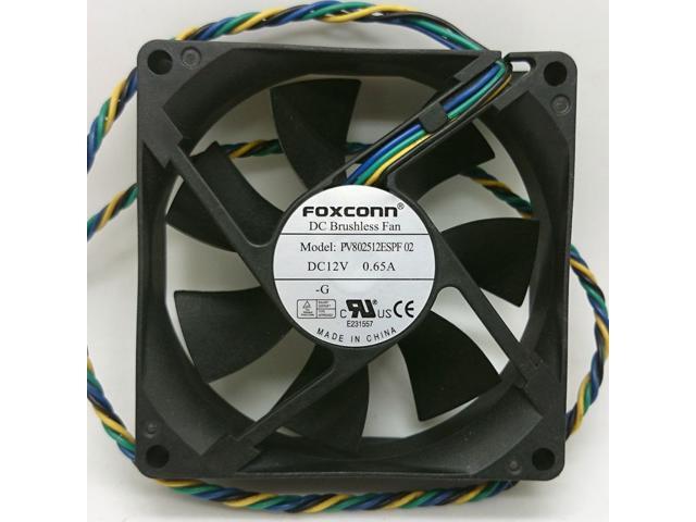 80mm pwm fan Foxconn 8025 8CM Fan 12V 0.65A PV802512ESPF 02 4Line ...