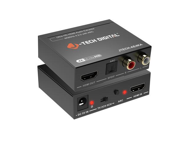 J-Tech Digital HDMI Audio Extractor 4K 60Hz HDMI to RCA Optical, HDMI ...