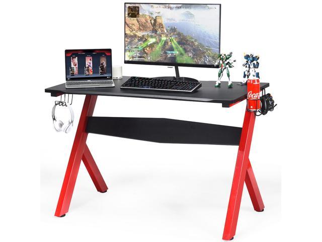 Gaming Desk Computer Desk w/Controller Stand Cup Holder Headphone Hook ...