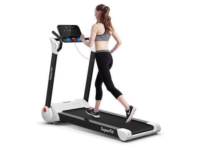 SuperFit 2.25HP Folding Electric Motorized Treadmill With Speaker White ...