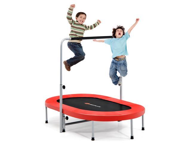 Goplus 50'' Trampoline for 2 People Foldable Rebouncer w/Adjustable ...