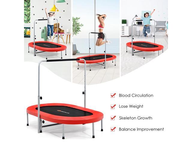 Goplus 50'' Trampoline for 2 People Foldable Rebouncer w/Adjustable ...