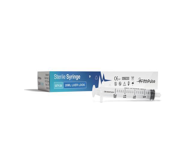 FifthPulse 20ml Syringe with Luer Lock (NO Needle) - Measurement Dispensing, Sterile ...