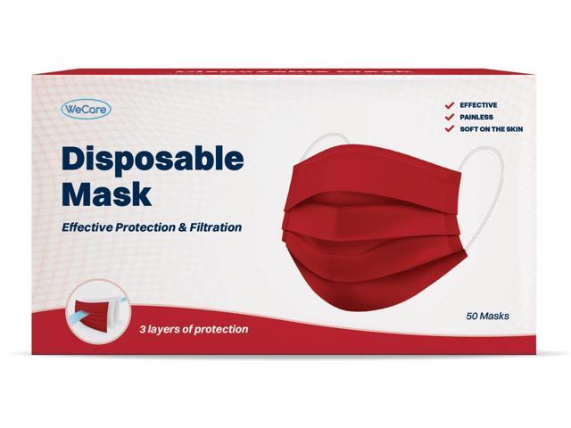 WeCare Protective Face Masks, Box of 50 (each Individually-Wrapped ...