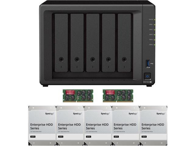 Synology DS1522+ 5-Bay NAS with 32GB RAM and 90TB (5 x 18TB) of Synology Enterprise Drives Fully ...