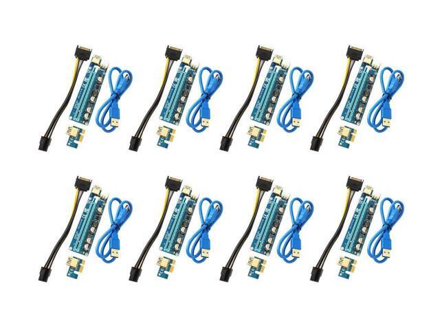 8-Pack Ver006C Mining Dedicated PCIe Riser Cable Card Riser Adapter ...