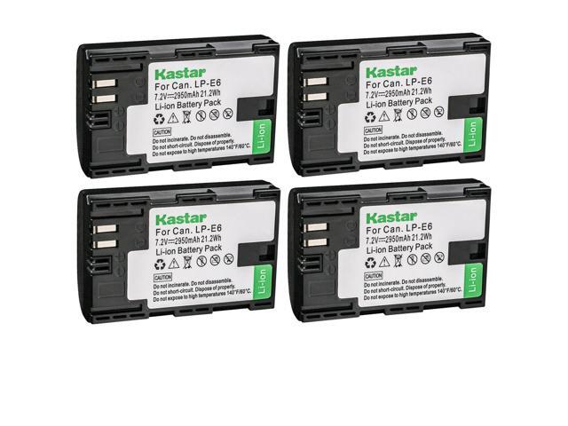 Kastar 4-Pack LP-E6 Battery Replacement for Canon LP-E6, LP-E6N, LP-E6N ...