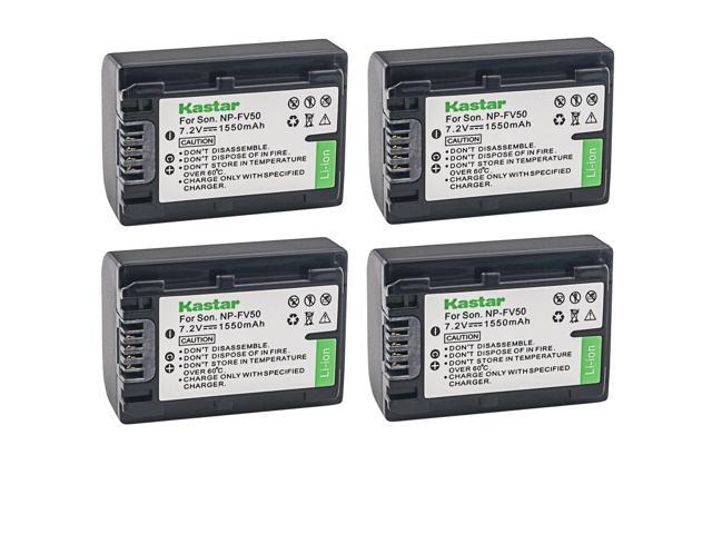 Kastar 4-Pack NP-FV50 Battery Replacement for Sony HDR-TD10, HDR-TD20 ...
