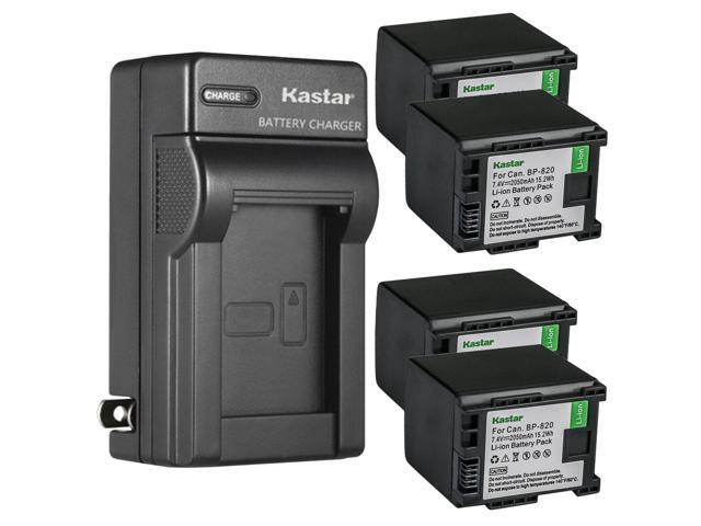 Kastar 4-Pack BP-820 Battery and AC Wall Charger Replacement for Canon ...