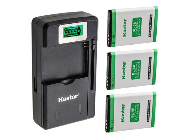 Kastar 3 Pack Bl 5b Battery And Smart Lcd Charger Replacement For