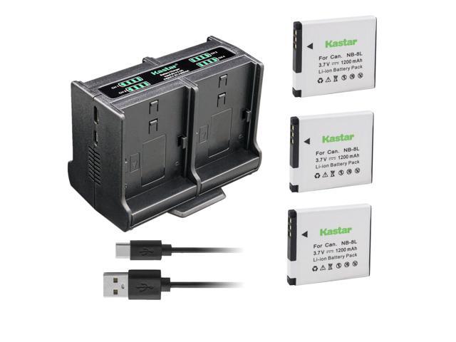 Kastar 3-Pack Battery and Quadruple Charger Compatible with Canon PowerShot A2200, PowerShot ...