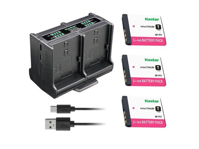 Kastar 3-Pack Battery and Quadruple Charger Compatible with Sony NP-FT1 ...