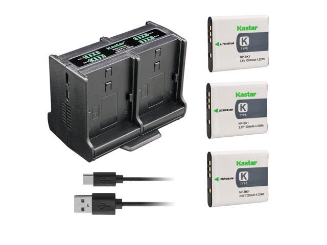 Kastar 3-Pack Battery and Quadruple Charger Compatible with Sony NP-BK1 ...