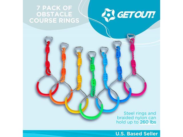 Get Out! Obstacle Course Rings - 7pc Colorful Ninja Line Gymnastic ...