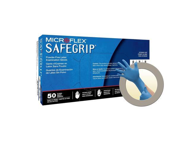 Microflex SG-375-L Safegrip Exam Gloves, PF Latex, Textured, Extended ...