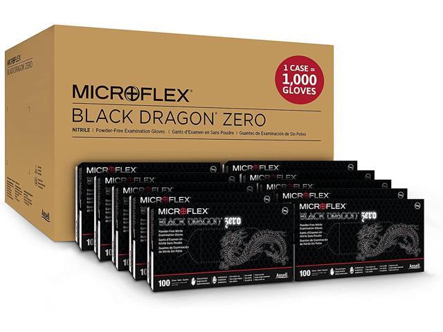 Microflex Black Dragon Zero BD-100N 5mil Disposable Nitrile Gloves w ...