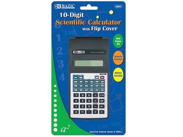 Bazic 10-Digit Scientific Calculator with Flip Cover, Black (3003 ...