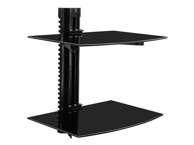 Mount-It! Floating AV Wall Mount | 2 Glass Shelves | 35.2 lbs Capacity ...