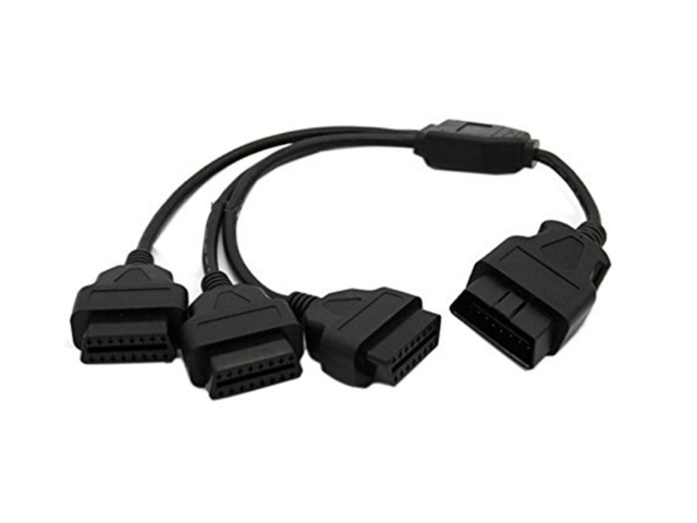 Generic OBD-II Obd2 50cm 1 to 3 Straight Head 16 Pin Splitter Male to 3 ...