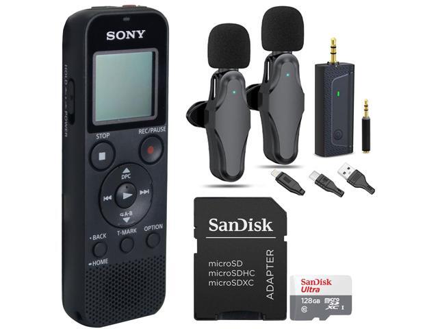 Sony ICD-PX370 Digital Voice Recorder with Vidpro 2-Person Wireless ...