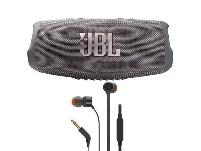 JBL Charge 5 Portable Bluetooth Waterproof Speaker (Gray) with JBL T110 ...