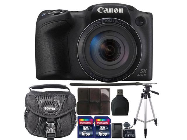 Canon PowerShot SX420 IS Built-in Wi-Fi 20MP Digital Camera 32GB Accessory Kit Black - Newegg.com