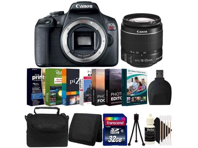 Canon EOS Rebel T7 DSLR Camera with 18-55mm Lens + Photo Editor Bundle ...