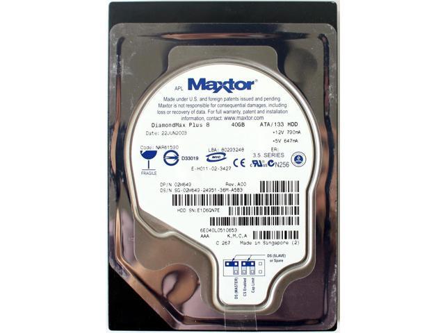 Refurbished: DiamondMax Plus 8 40GB ATA/133 HDD, 22JUN2003, NAR61590 ...