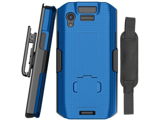 Blue Hard Case + Hand Strap + Belt Clip Holster for Zebra TC21 TC26 ...
