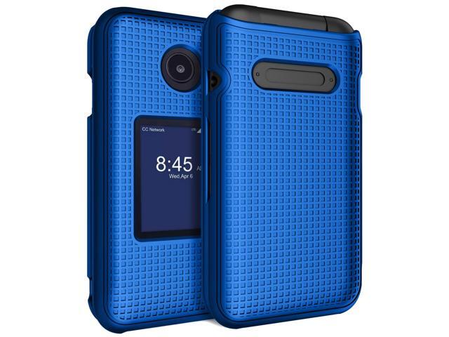 Cobalt Blue Grid Texture Hard Case for Consumer Cellular Verve Snap ...