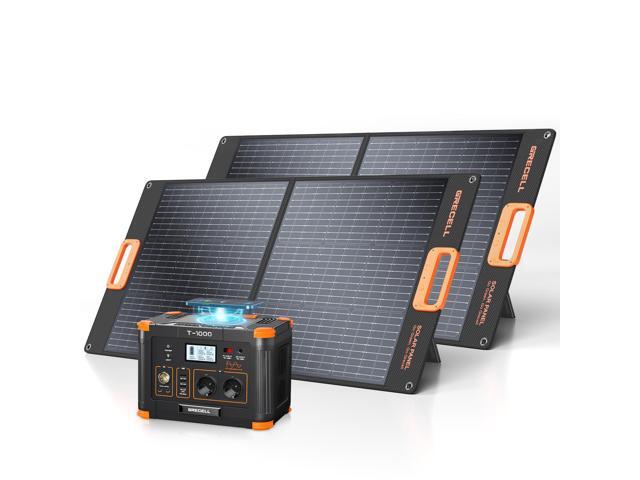 GRECELL 100W Portable Solar Panel Kit with 500W Power Station, 519Wh/140400mAh Solar Generator ...
