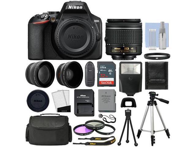 Nikon D3500 Digital SLR Camera Black + 3 Lens: 18-55mm VR Lens + 32GB ...