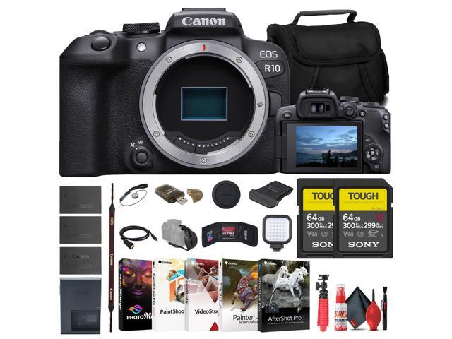 Canon EOS R10 Mirrorless Camera + 2 x Sony 64GB TOUGH SD Card + Bag ...