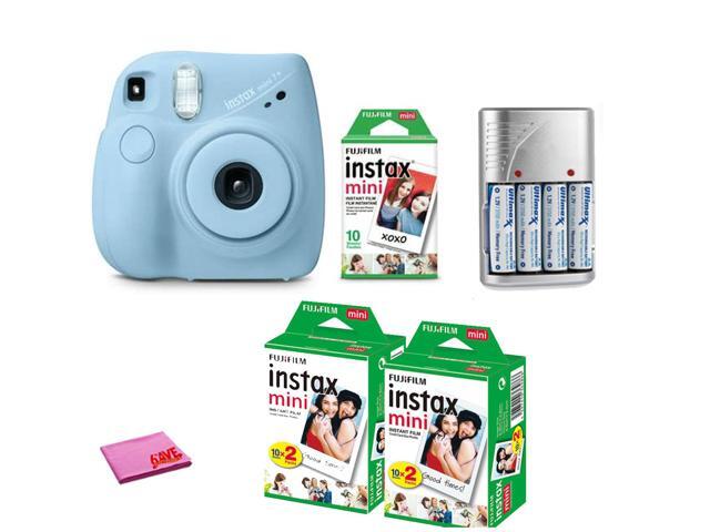 FujiFilm Instax Mini 7+ Instant Camera, Blue + 60 Total Films ...