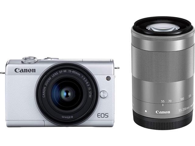 Canon EOS M200 Mirrorless Digital Camera Dual Lens Kit (White) - Newegg.com