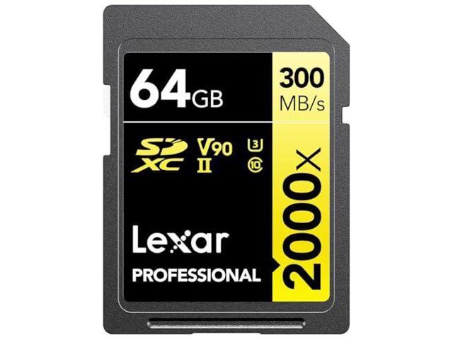 Lexar Professional 2000x 64GB SDXC UHS-II Memory Card, 300MB/s Read ...