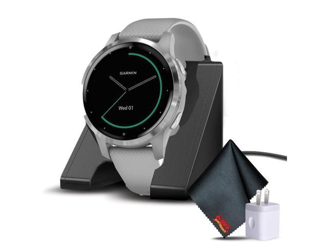 Garmin vivoactive 4S, Fitness Tracker GPS Smartwatch Bundle Powder Gray ...