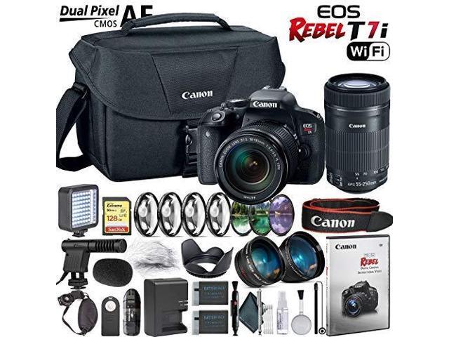 Canon EOS Rebel T7i DSLR Camera with Canon 18-135mm & 55-250mm STM ...