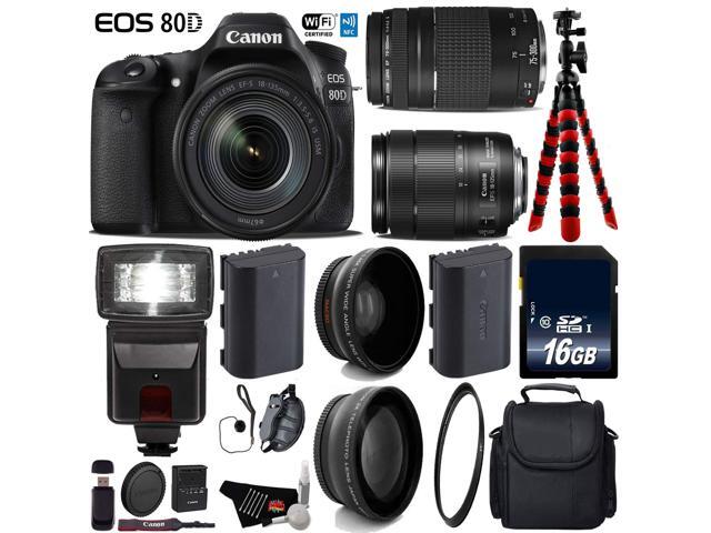 Canon EOS 80D DSLR Camera with 18-135mm is STM Lens & 75-300mm III Lens ...