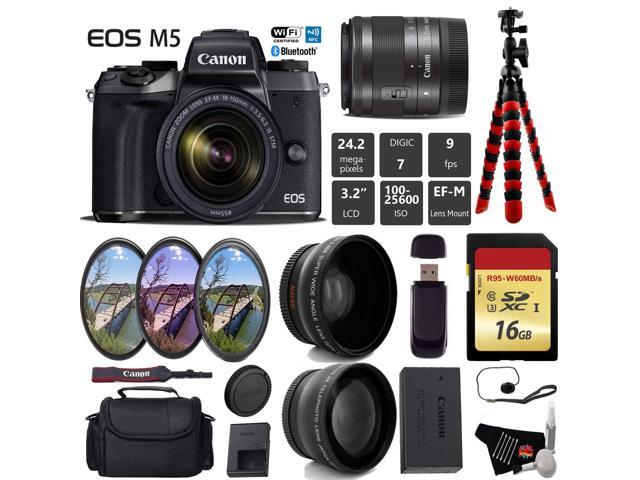 Canon EOS M5 Mirrorless Digital Camera with EF-M 15-45mm IS STM Lens ...